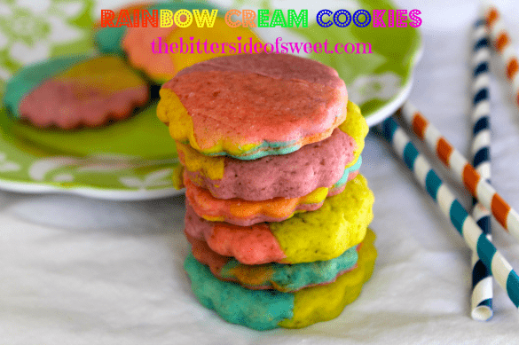 Rainbow Cream Cookies - The Bitter Side of Sweet