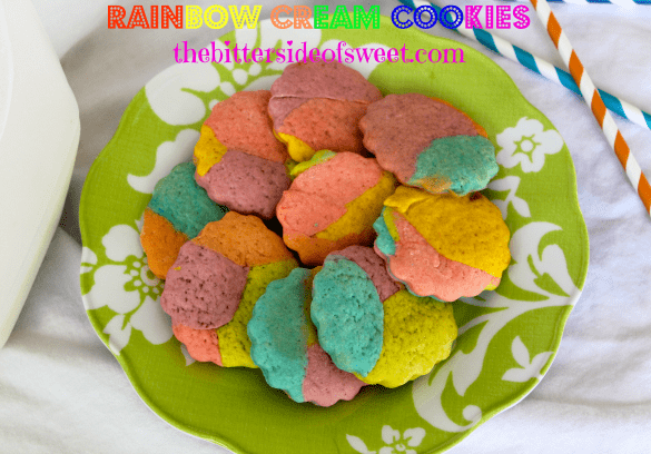 Rainbow Cream Cookies - The Bitter Side of Sweet