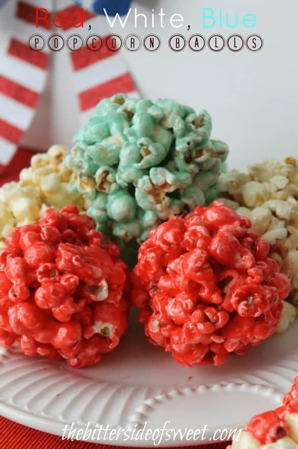 Red White Blue Popcorn Balls - The Bitter Side of Sweet