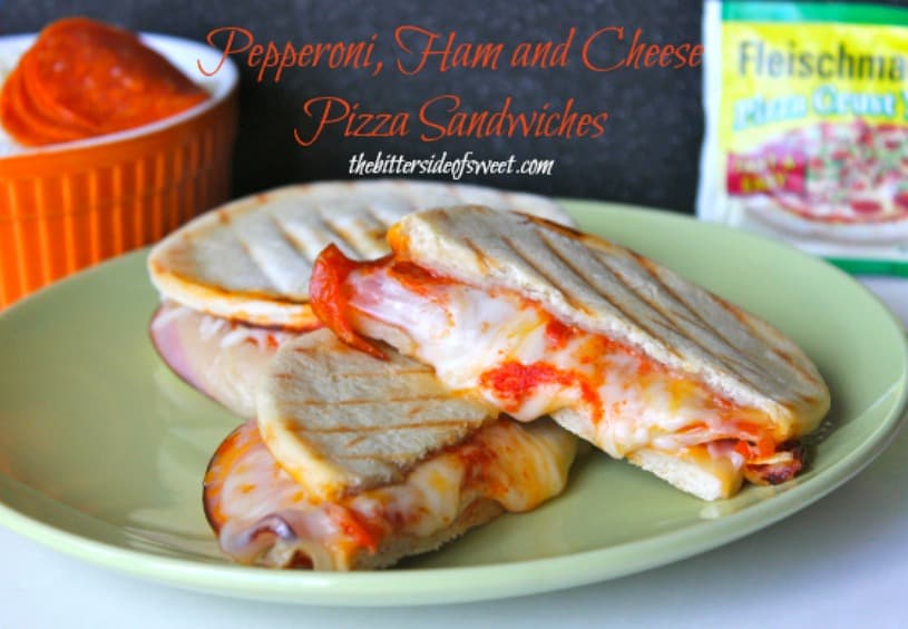 Pepperoni, Ham and Cheese Pizza Sandwiches thebittersideofsweet.com 2 ...