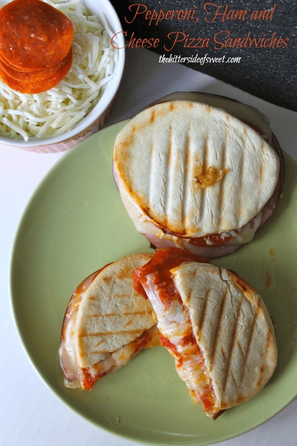 Pepperoni, Ham and Cheese Pizza Sandwiches - The Bitter Side of Sweet