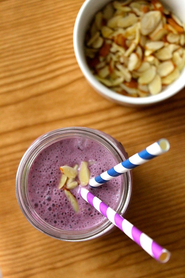 Blueberry Almond Smoothie - The Bitter Side of Sweet