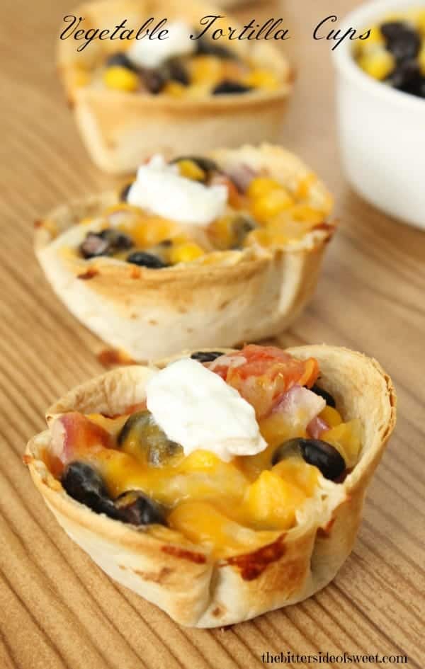 Vegetable Tortilla Cups - The Bitter Side of Sweet