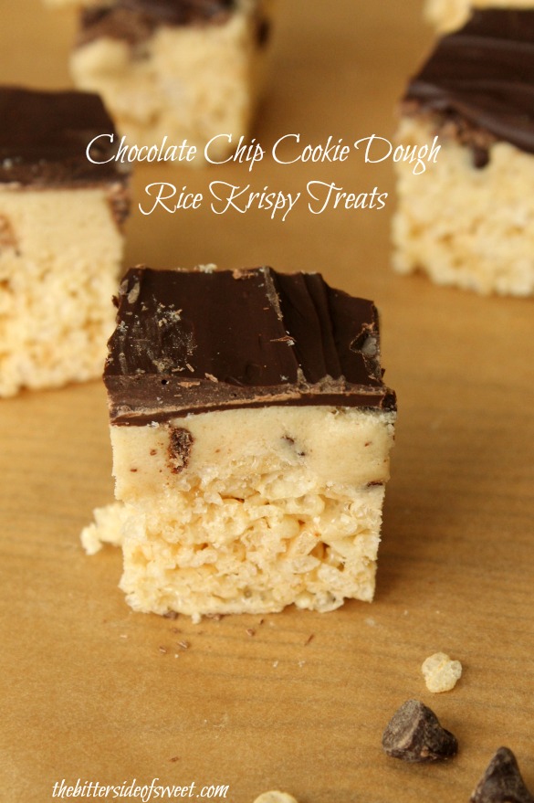 Chocolate Chip Cookie Dough Rice Krispy Treats - The Bitter Side of Sweet