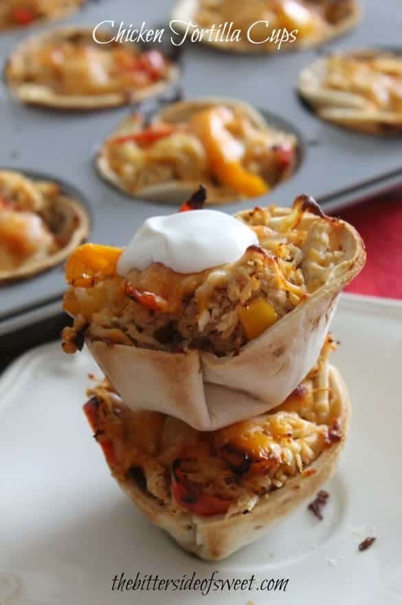Chicken Tortilla Cups - The Bitter Side of Sweet