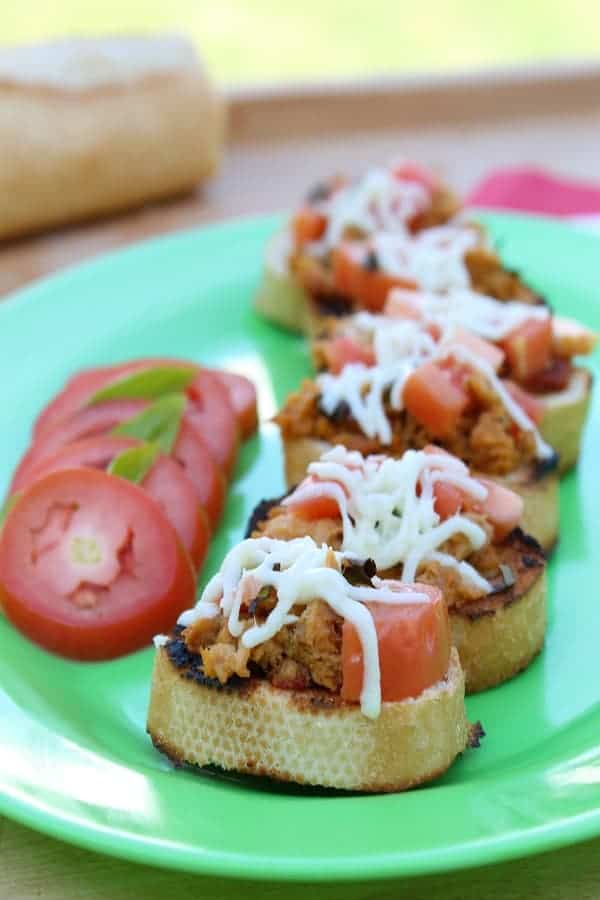 Basil Tuna Tomato Bruschetta - The Bitter Side of Sweet