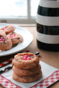 Pink Chocolate Chip Cookies - The Bitter Side of Sweet