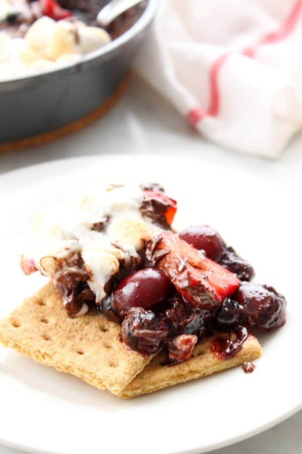 Mixed Berry Smores Skillet Dip - The Bitter Side of Sweet