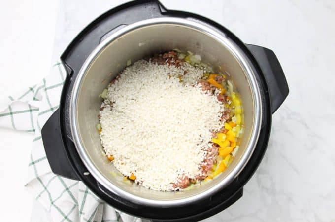 Instant Pot Sausage and Peppers Risotto - The Bitter Side of Sweet