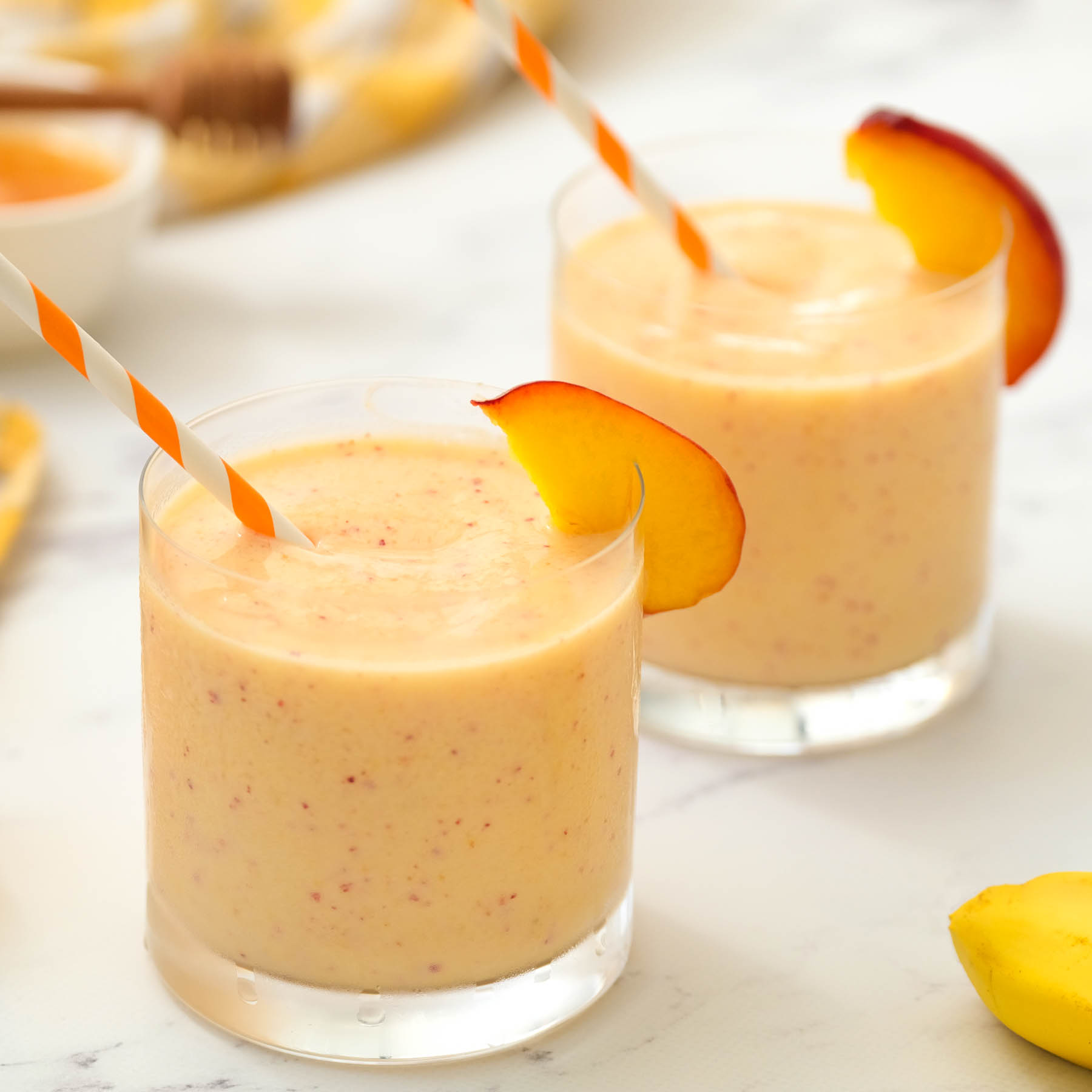 Peach Honey Yogurt Smoothie - The Bitter Side of Sweet