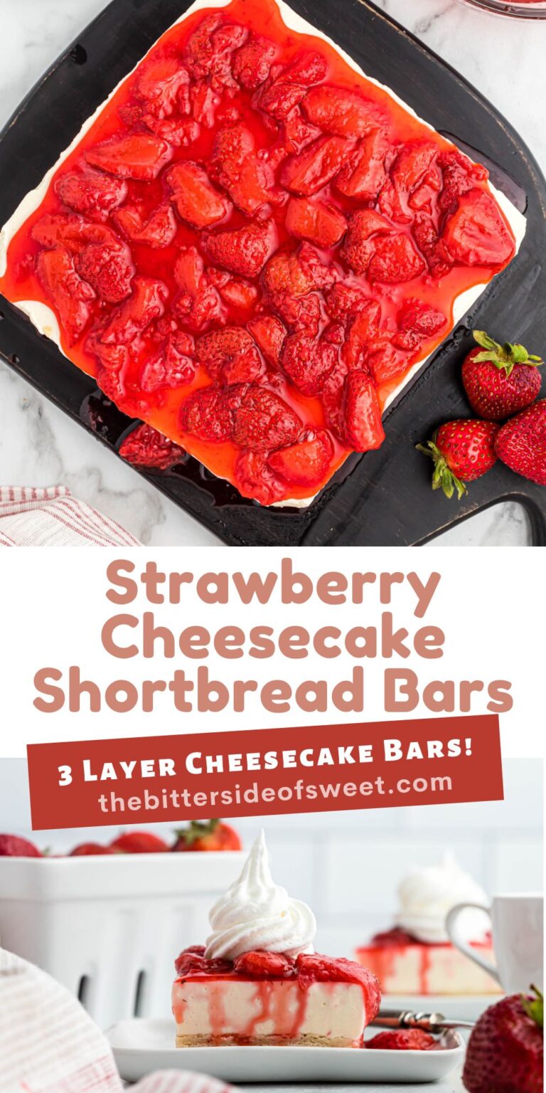 Strawberry Cheesecake Shortbread Bars - The Bitter Side of Sweet