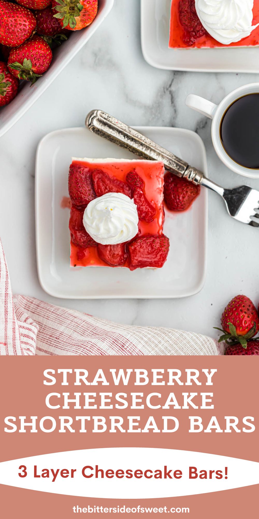 Strawberry Cheesecake Shortbread Bars - The Bitter Side of Sweet