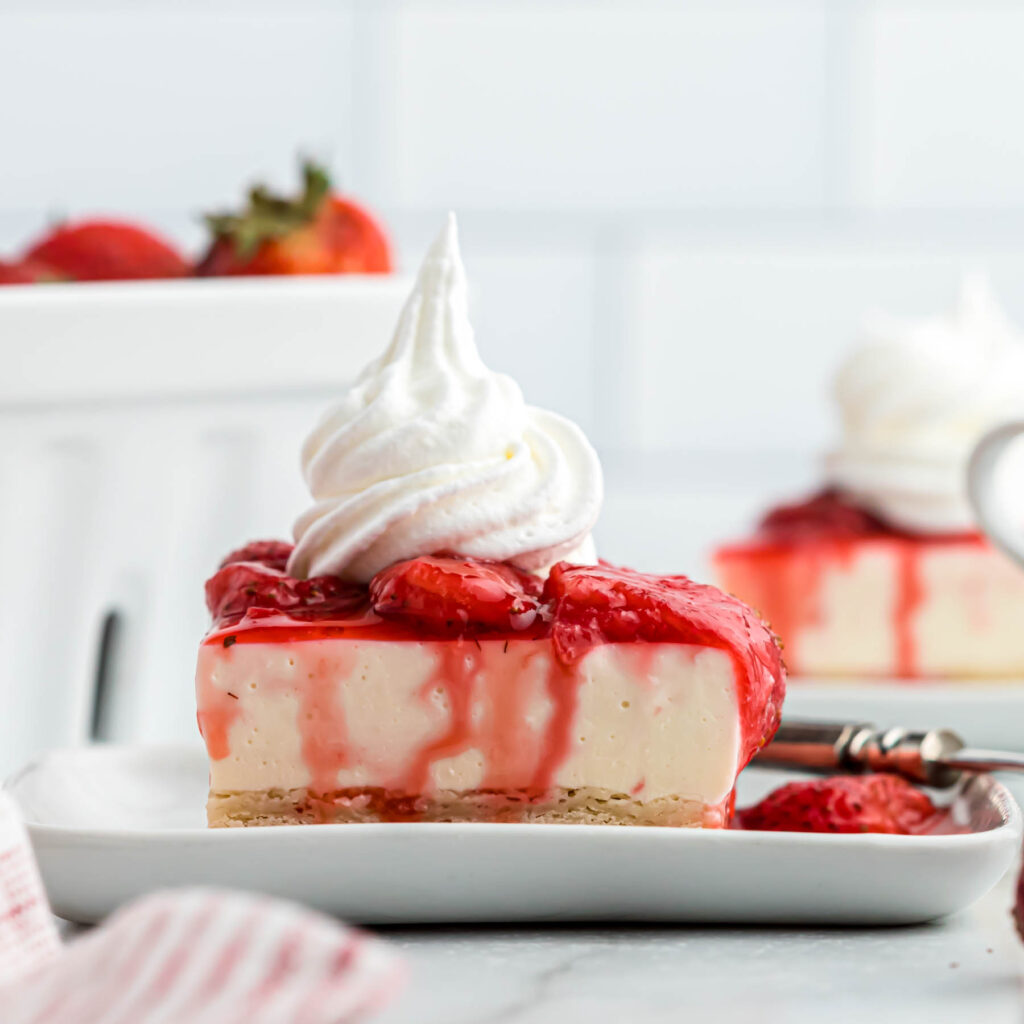 Strawberry Cheesecake Shortbread Bars - The Bitter Side of Sweet